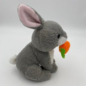 HugFun | Toys | Hugfun Gray Bunny Rabbit With Carrot In Mouth Plush ...